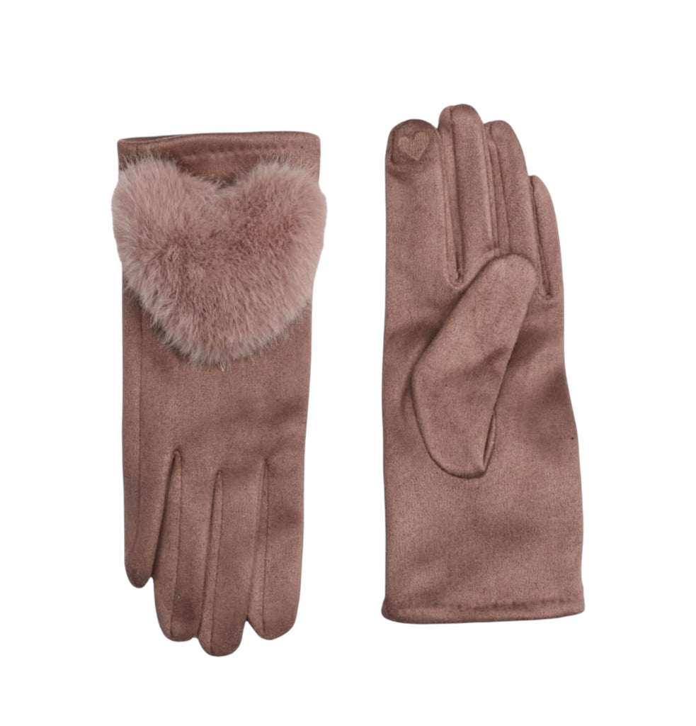 Zelly 400400 Plain Black Stretchy Faux Fur Heart Gloves – Missy Online ...